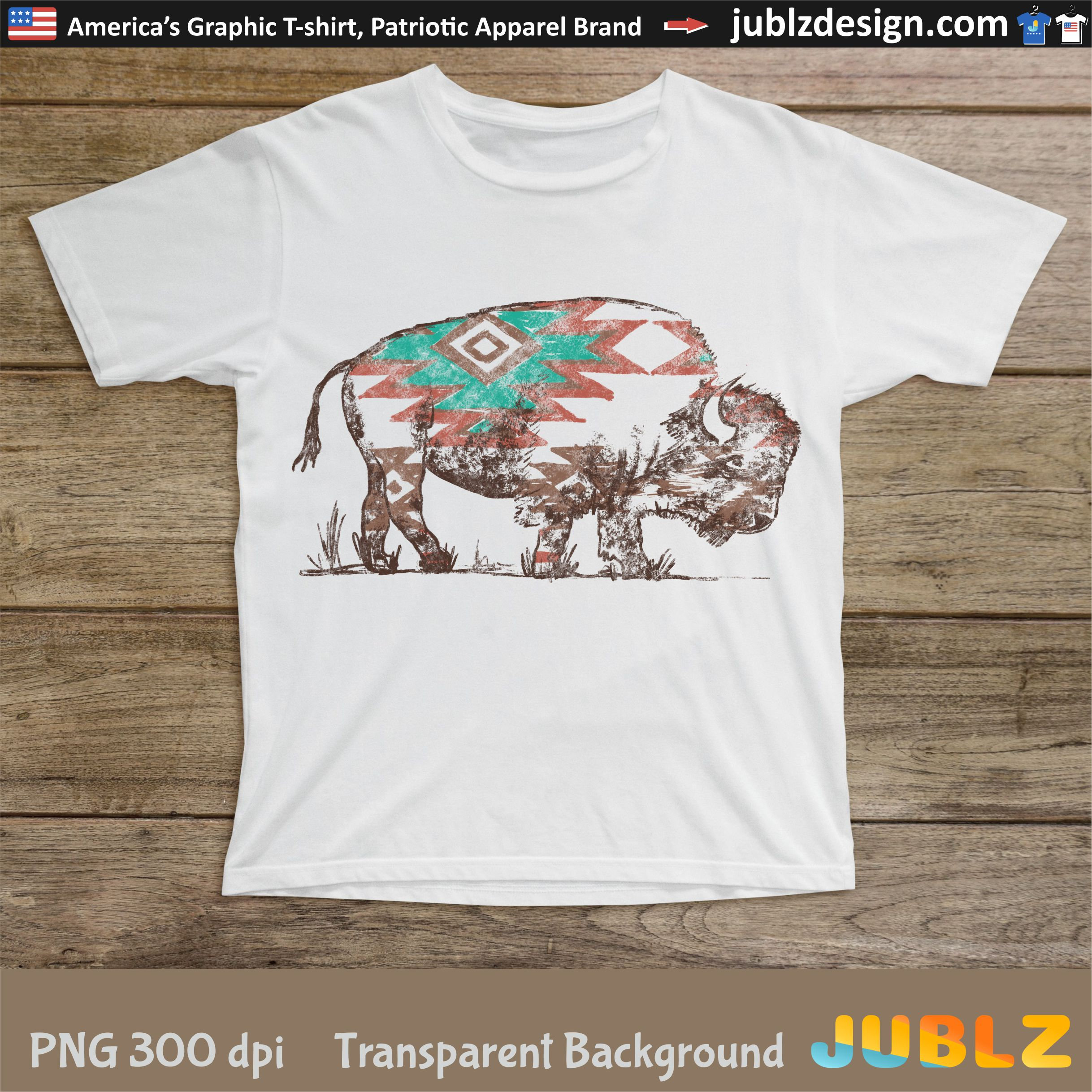 Retro Buffalo PNG: Aztec Print, Western Sublimation (digital Download ...