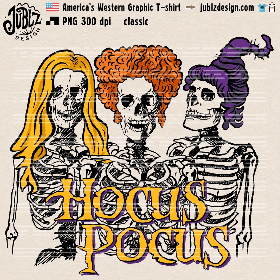 Hocus Pocus Skeleton Png, Retro Halloween Png, Sanderson Sisters Png ...
