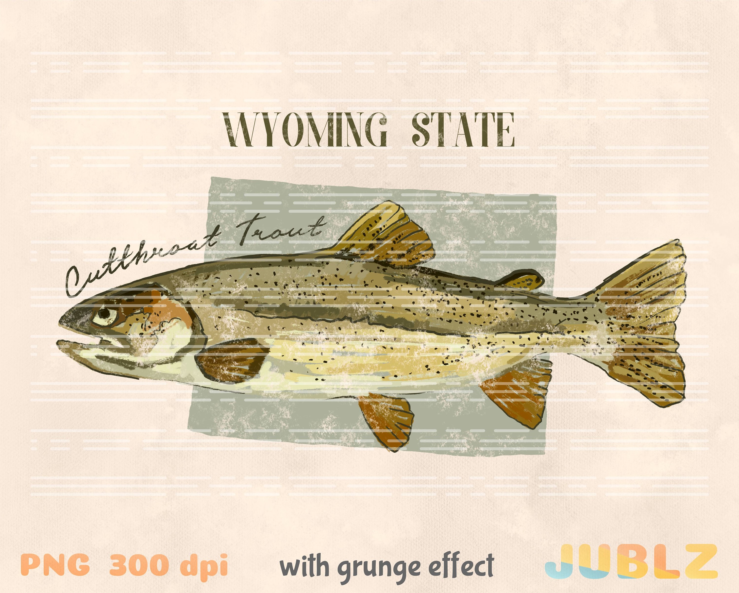 Wyoming State Fish Png Wyoming Art Nature Outdoor Png - Etsy