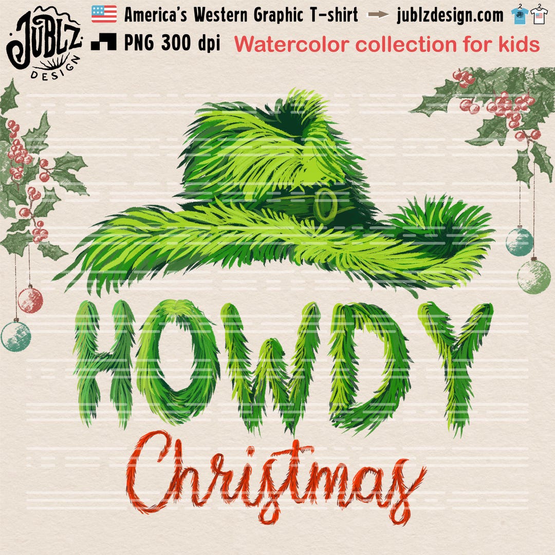 Howdy Christmas Png, Western Png, Christmas Png, Happy Holidays Png ...