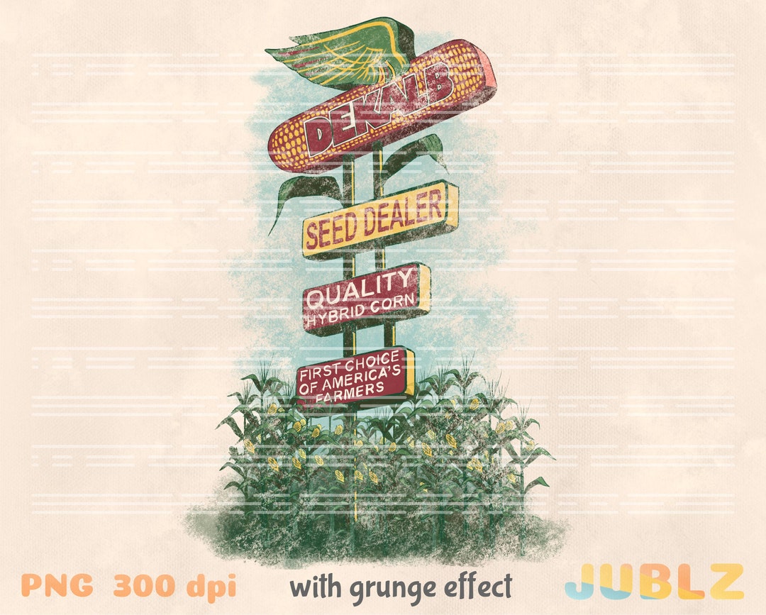 Retro Corn Seed Company Sign PNG: Grunge Farm Design (digital Download ...