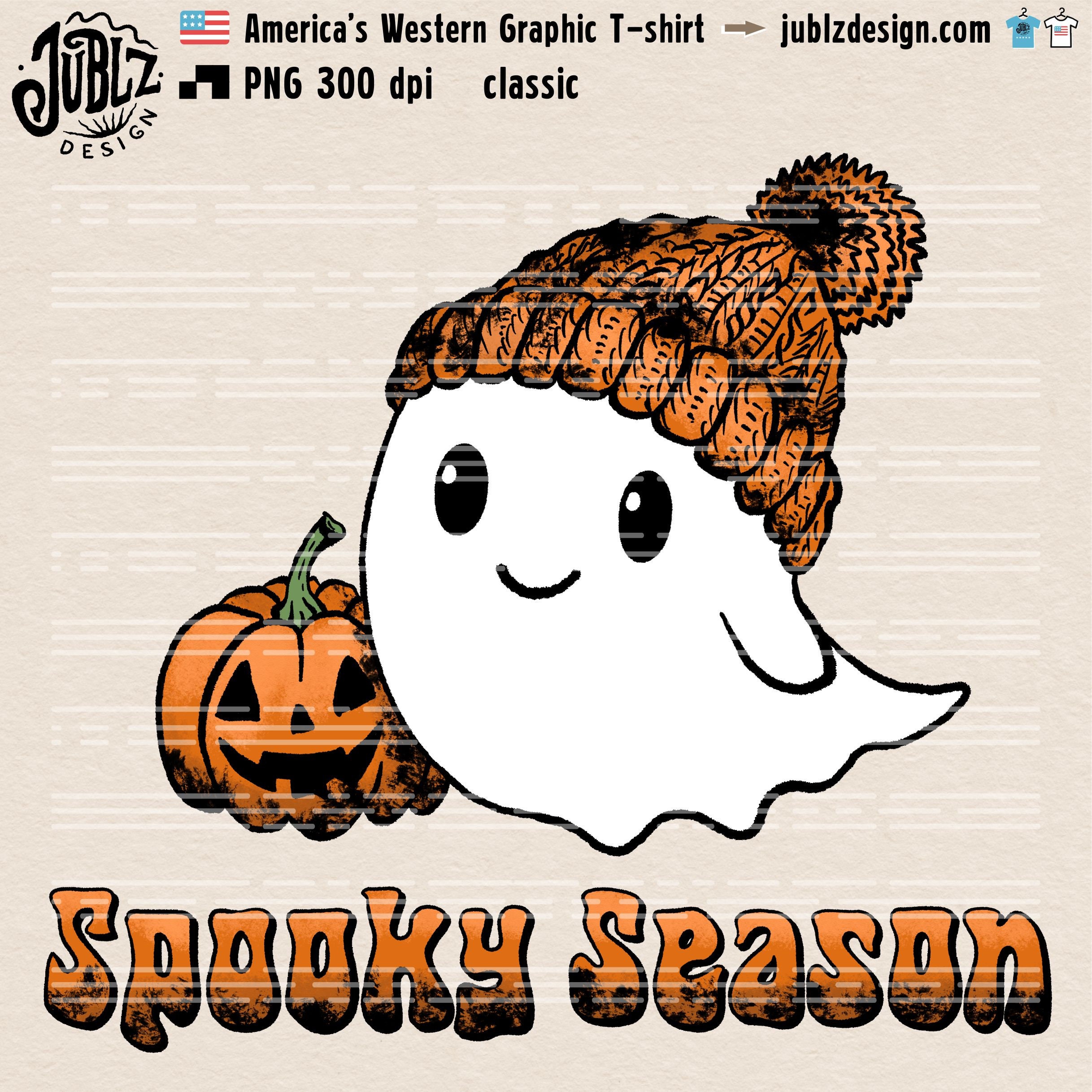 Cute Fall Ghost PNG – Spooky Vintage Halloween Digital Download - Etsy
