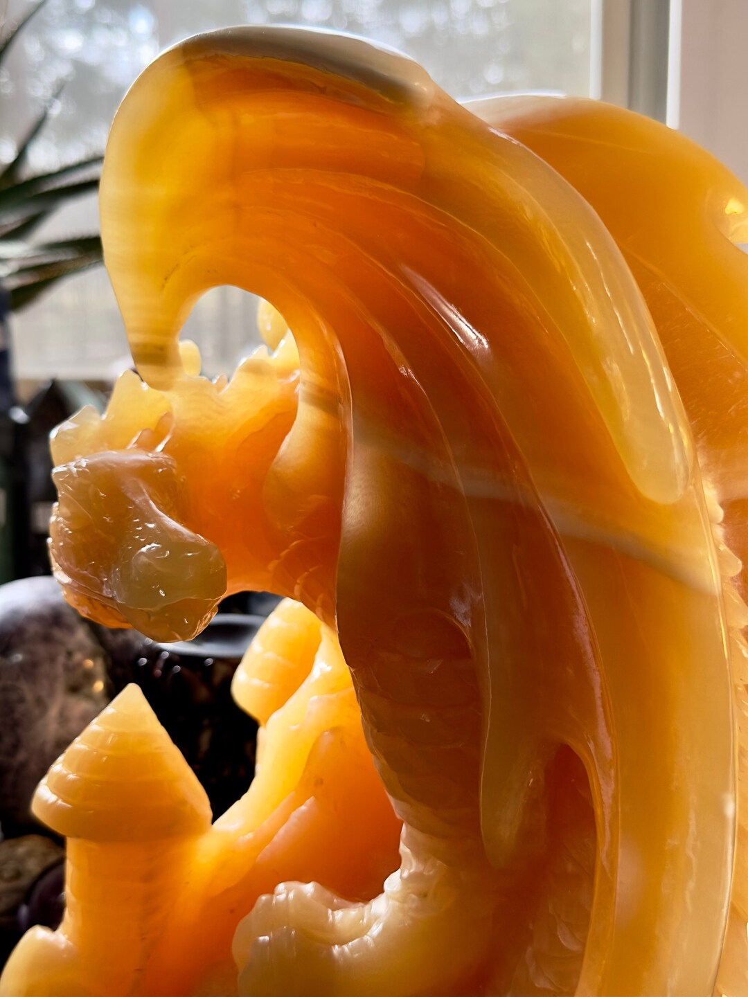 29 Lb Orange Calcite Full Body Dragon Carving! 13” Tall! - Etsy