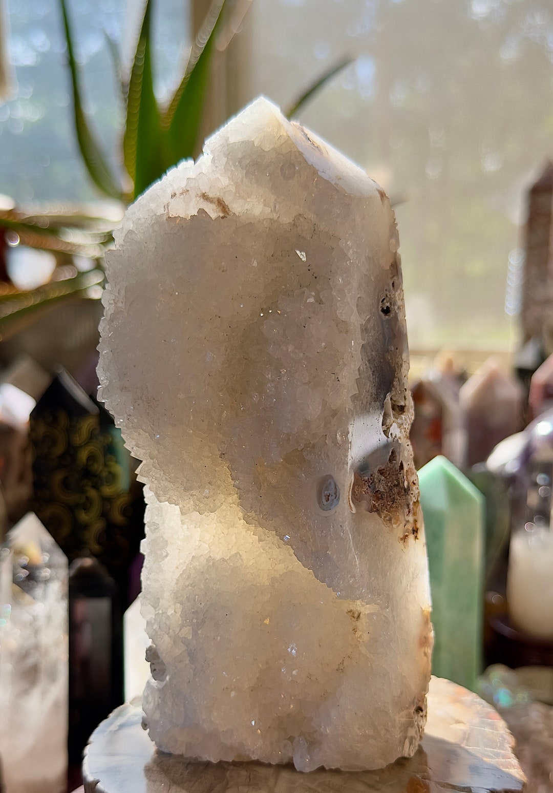 Calcite 4 Sided Duzy Tower With One Side Raw Stone! - Etsy