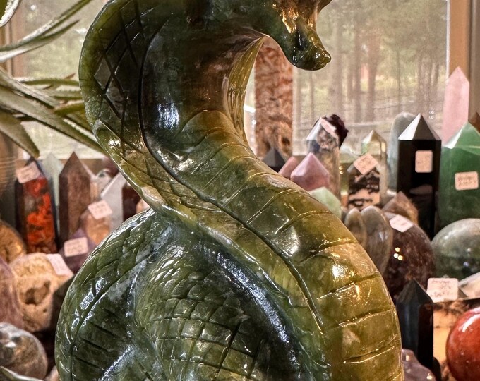 Green Jade Cobra Snake Carving! - Etsy