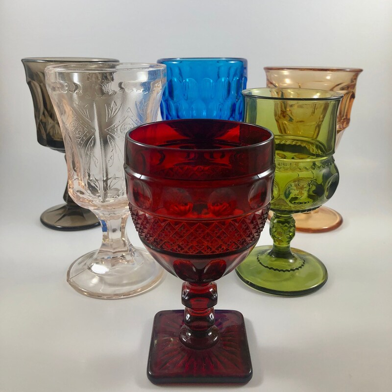 Colored Glass Stemware - Etsy
