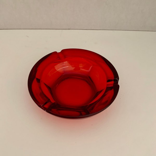 Red Glass Ashtray - Etsy