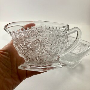Indiana Glass Tiara Sugar and Creamer Set With Tray Sandwich Glass - Etsy