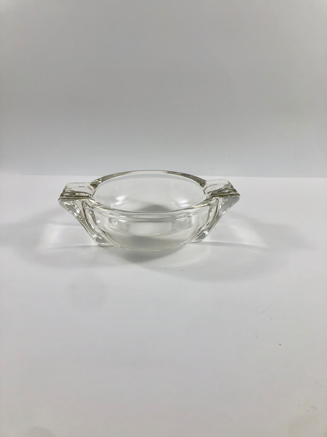 MCM Heavy Glass ASHTRAY Art Deco Style - Etsy