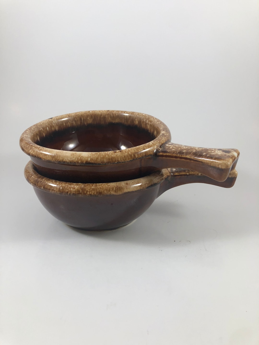 Brown Drip Glaze Pottery Chili Bowls Handled Bowls - Etsy