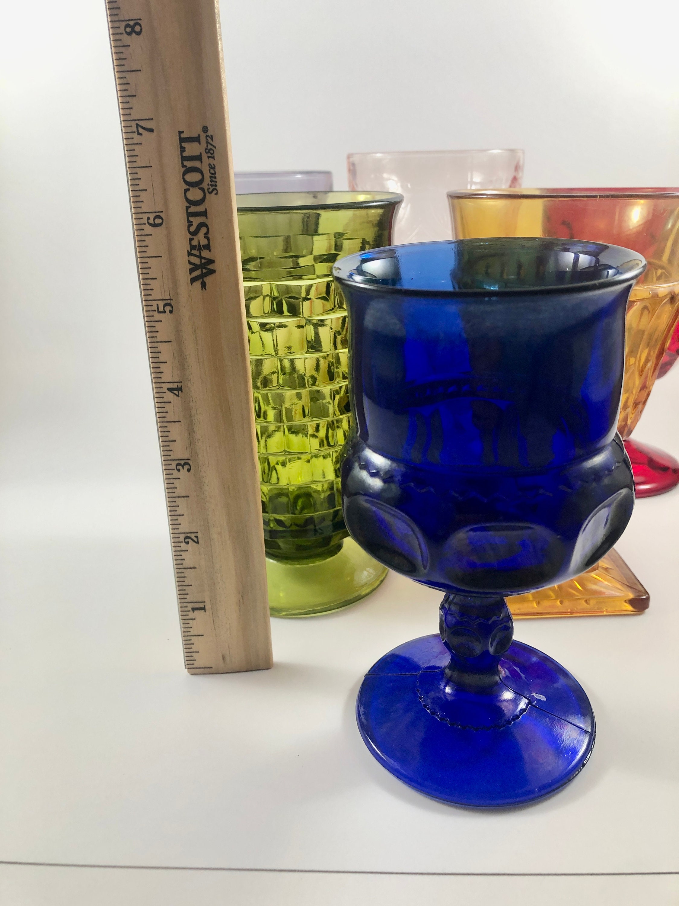 Rainbow Goblet Set of 6 Glasses - Etsy