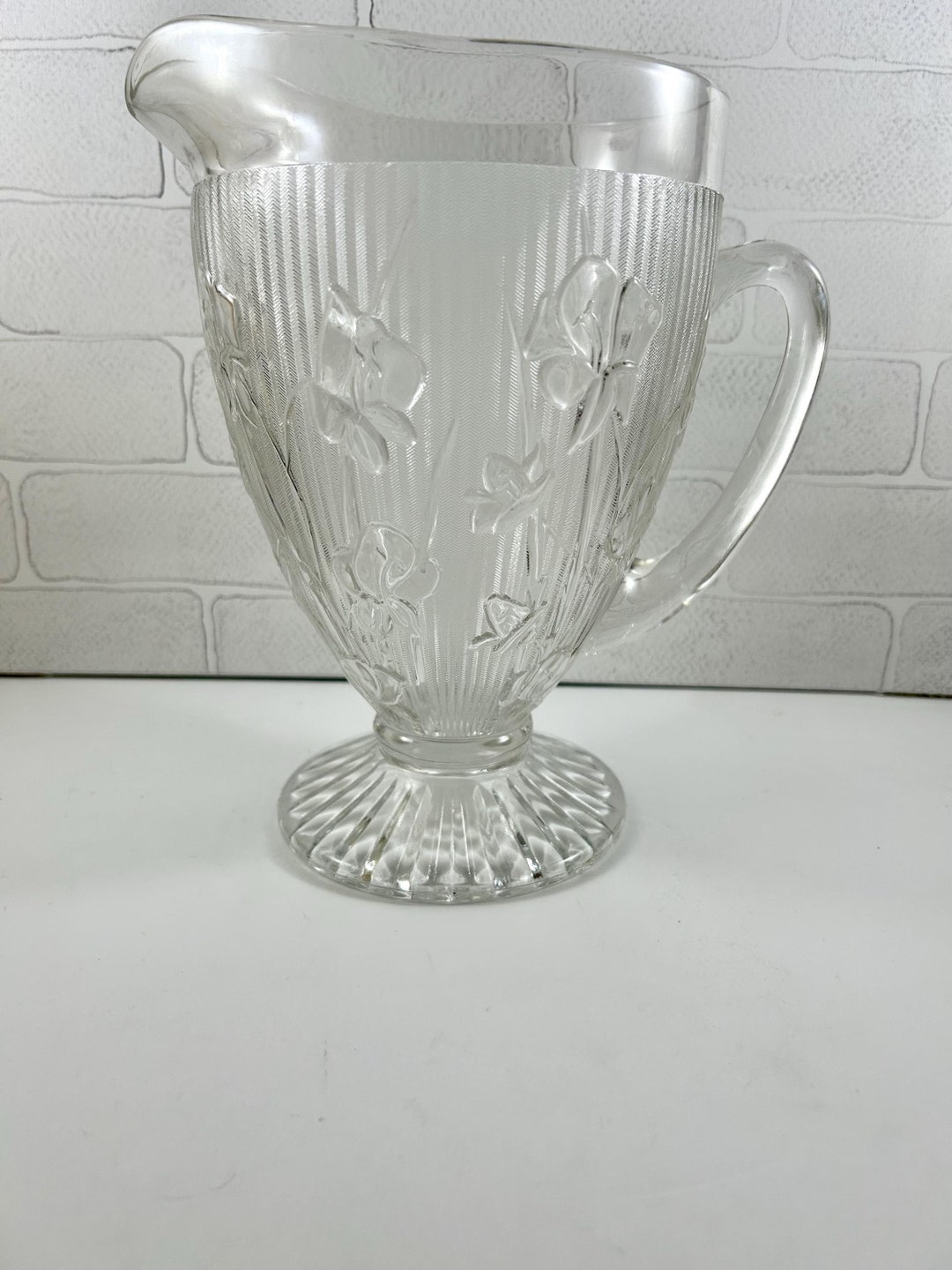 Jeannette Glass Iris Herringbone Pitcher Depression Glass (#237) - Etsy