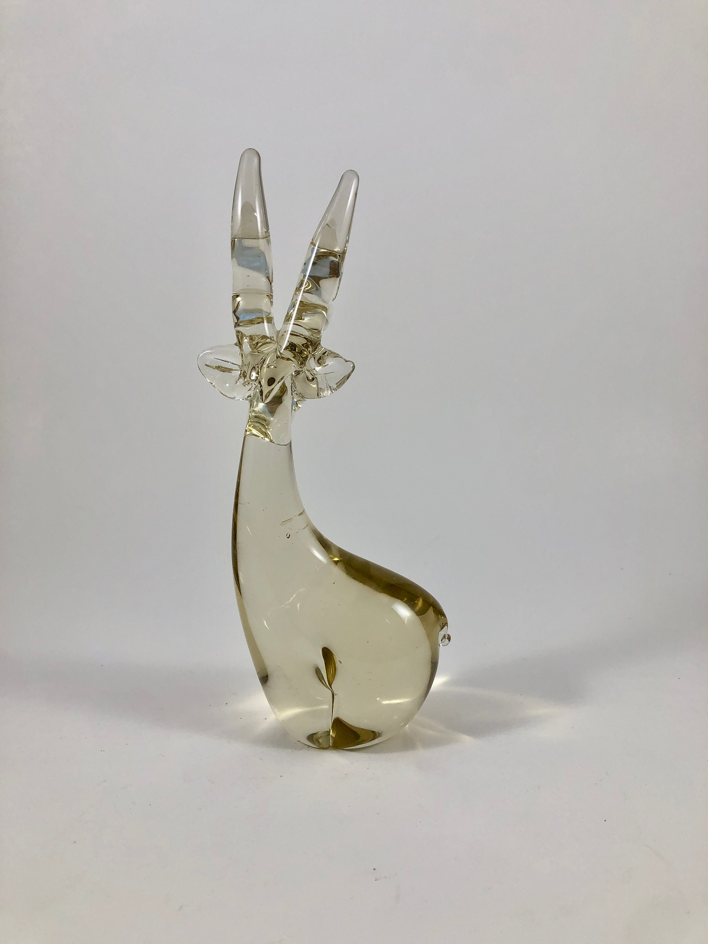 Enesco Clear Art Glass Reindeer/deer Figurine - Etsy