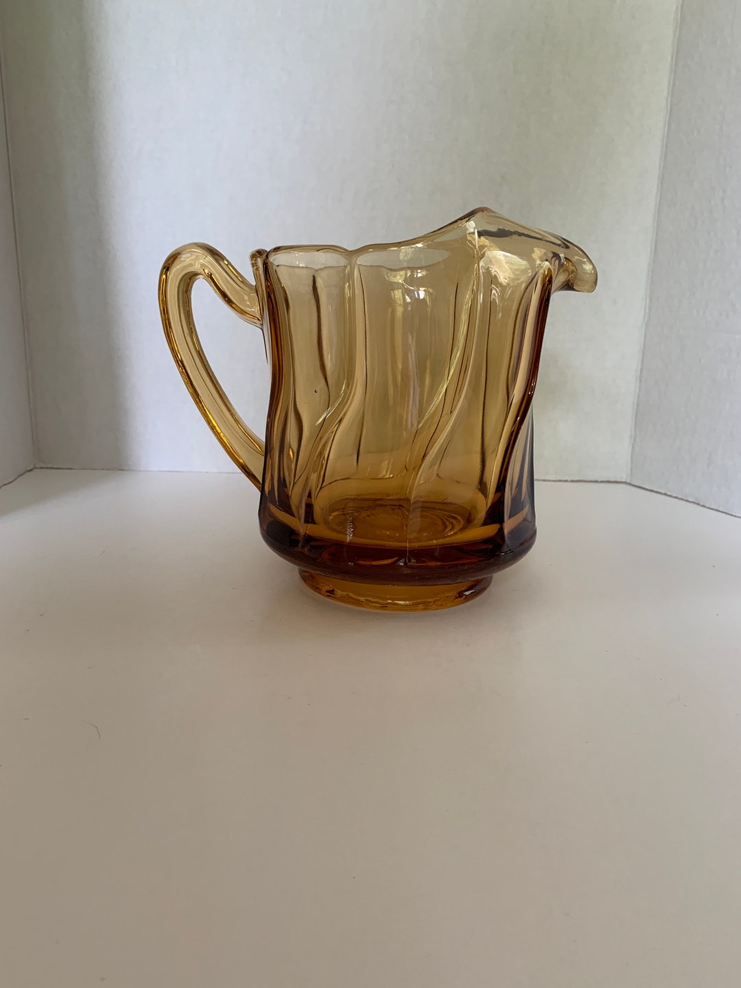 Fostoria Glassware Amber Pitcher - Etsy