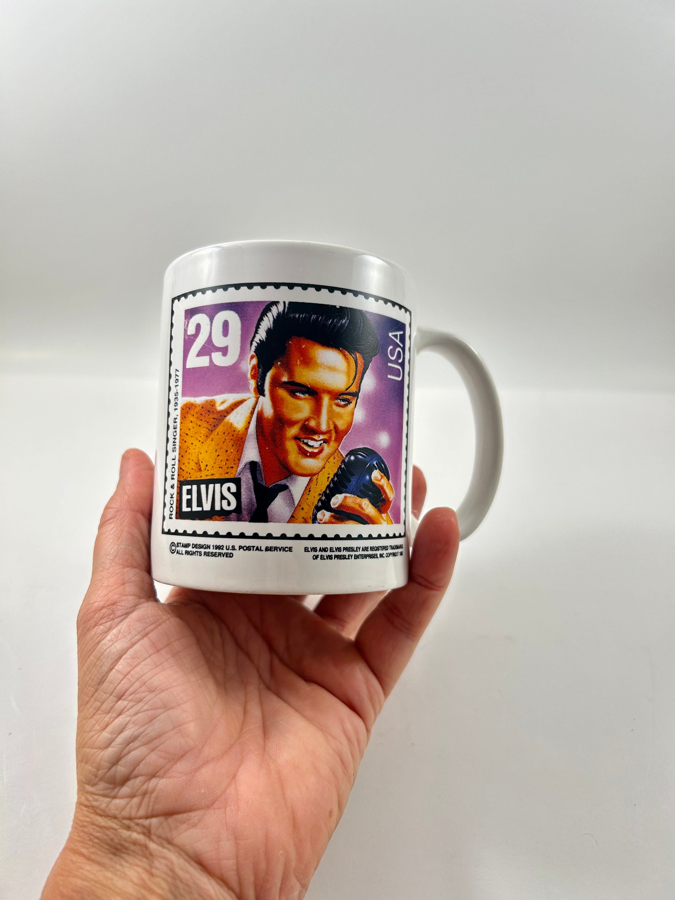 1992 Elvis Presley Stamp Mug - Etsy