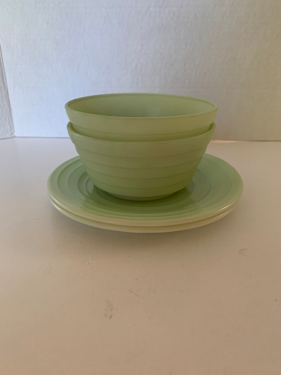 Hazel Atlas Pastel Yellow Cereal Bowls and Salad Plates - Etsy