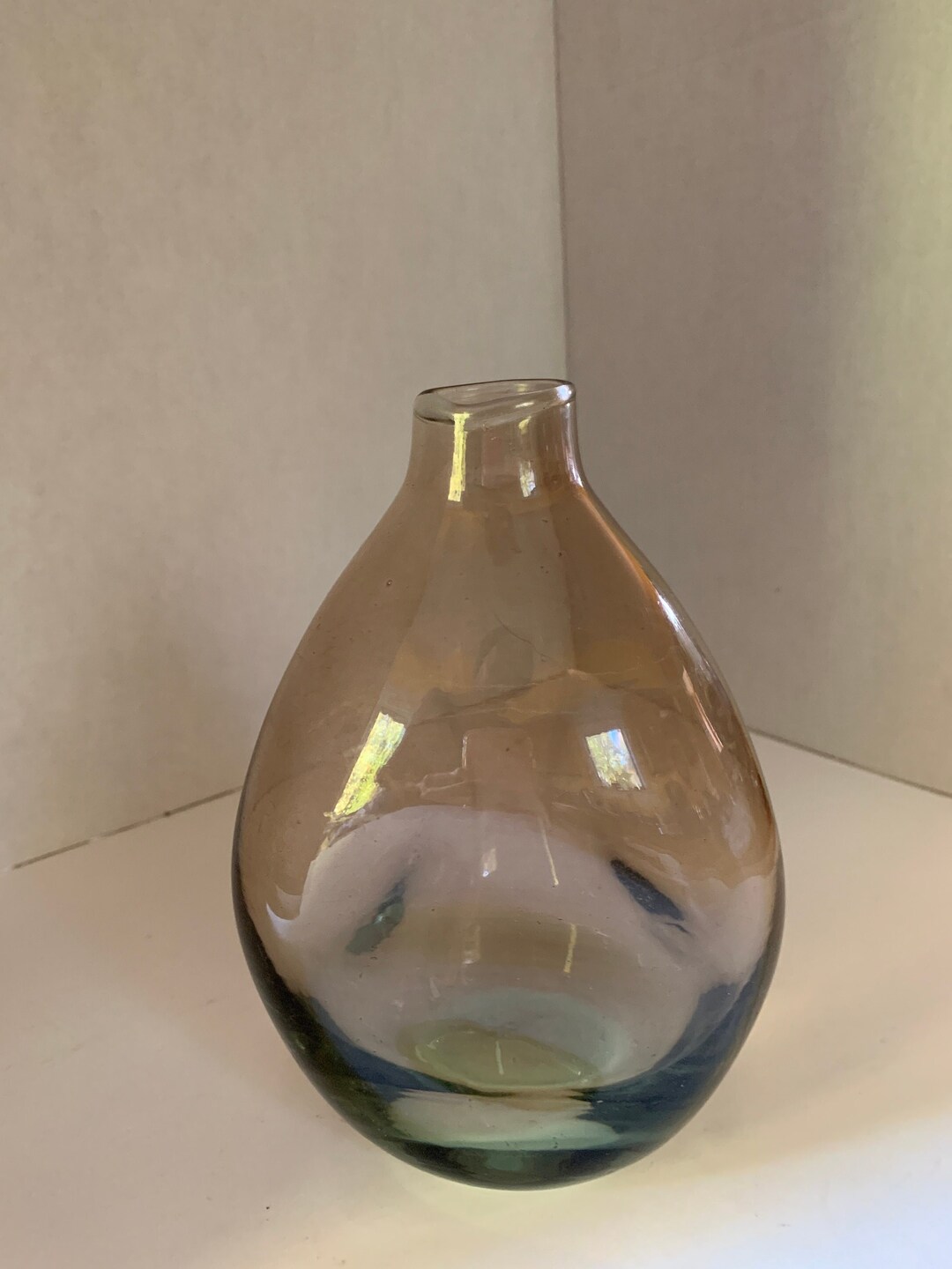 Two Tone Handblown Pinched Vase - Etsy