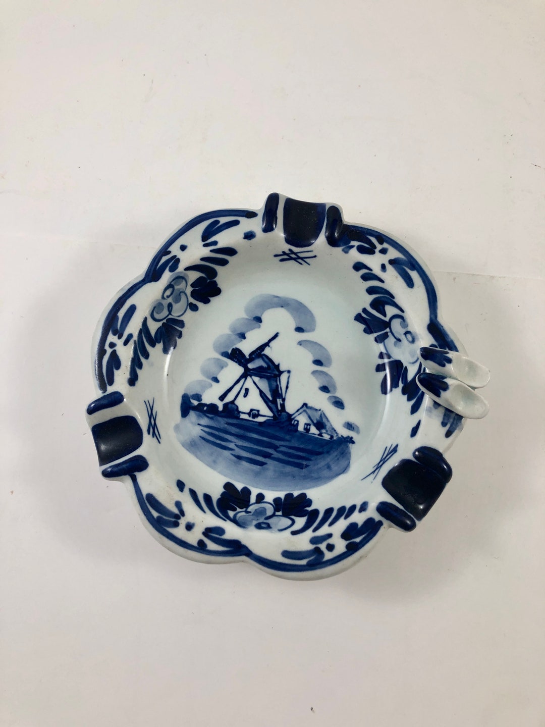 Vintage Delft Hand Painted Blue and White Holland Ashtray - Etsy