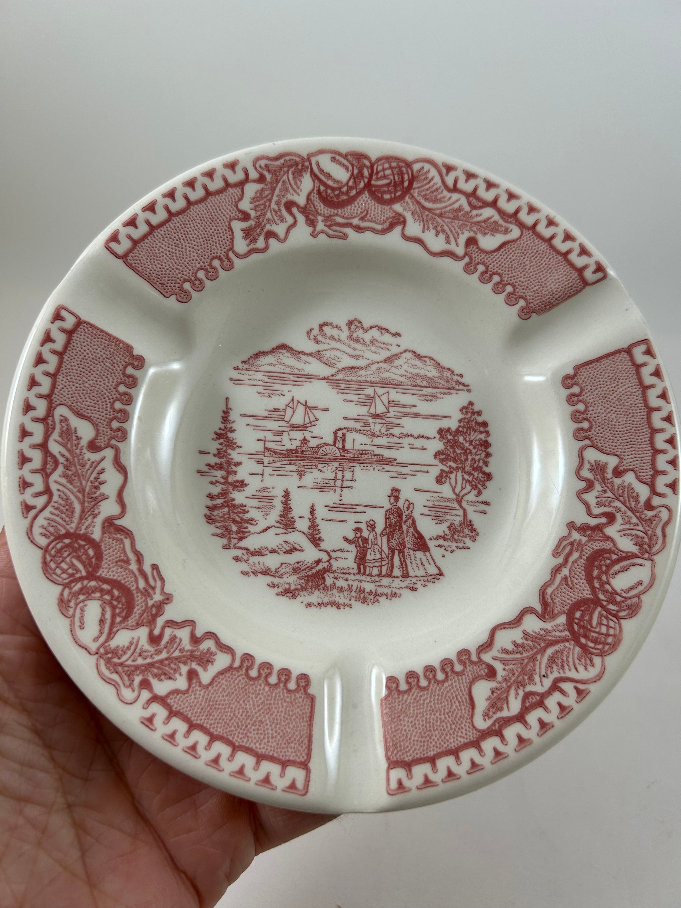 MCM Royal China Memory Lane Red Transferware Ashtray - Etsy