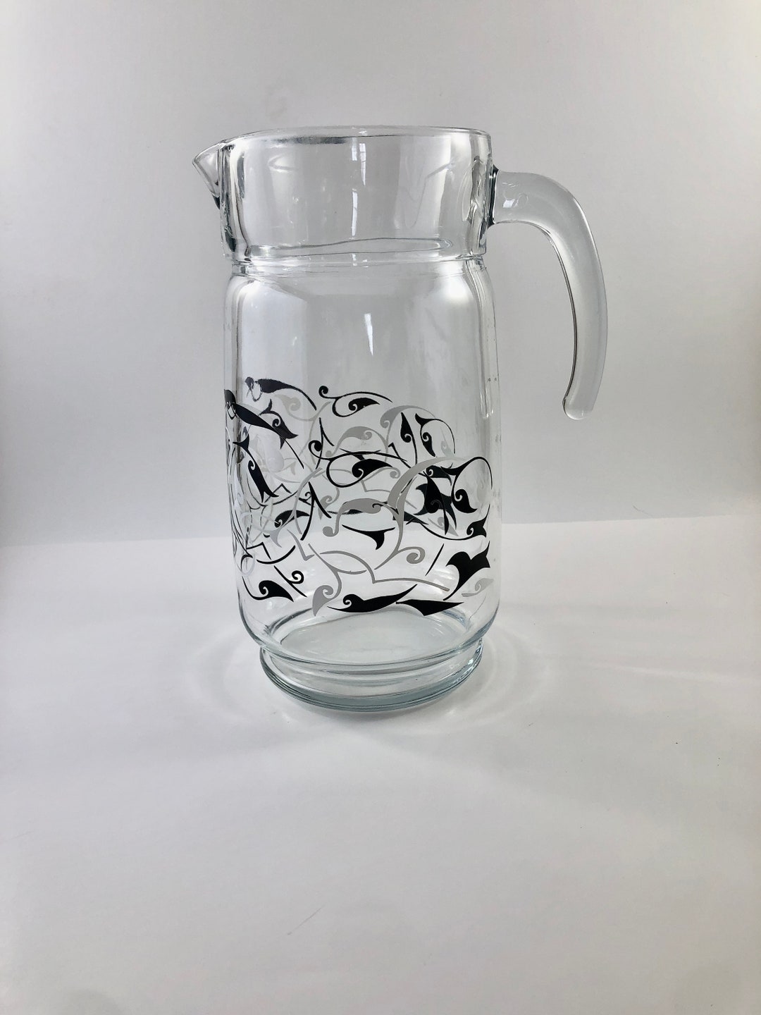 MCM Black and White Pitcher Vintage Barware - Etsy