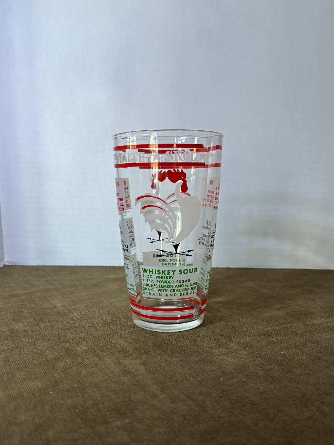 Rooster Cocktail Shaker Glass, Vintage Hazel Atlas - Etsy