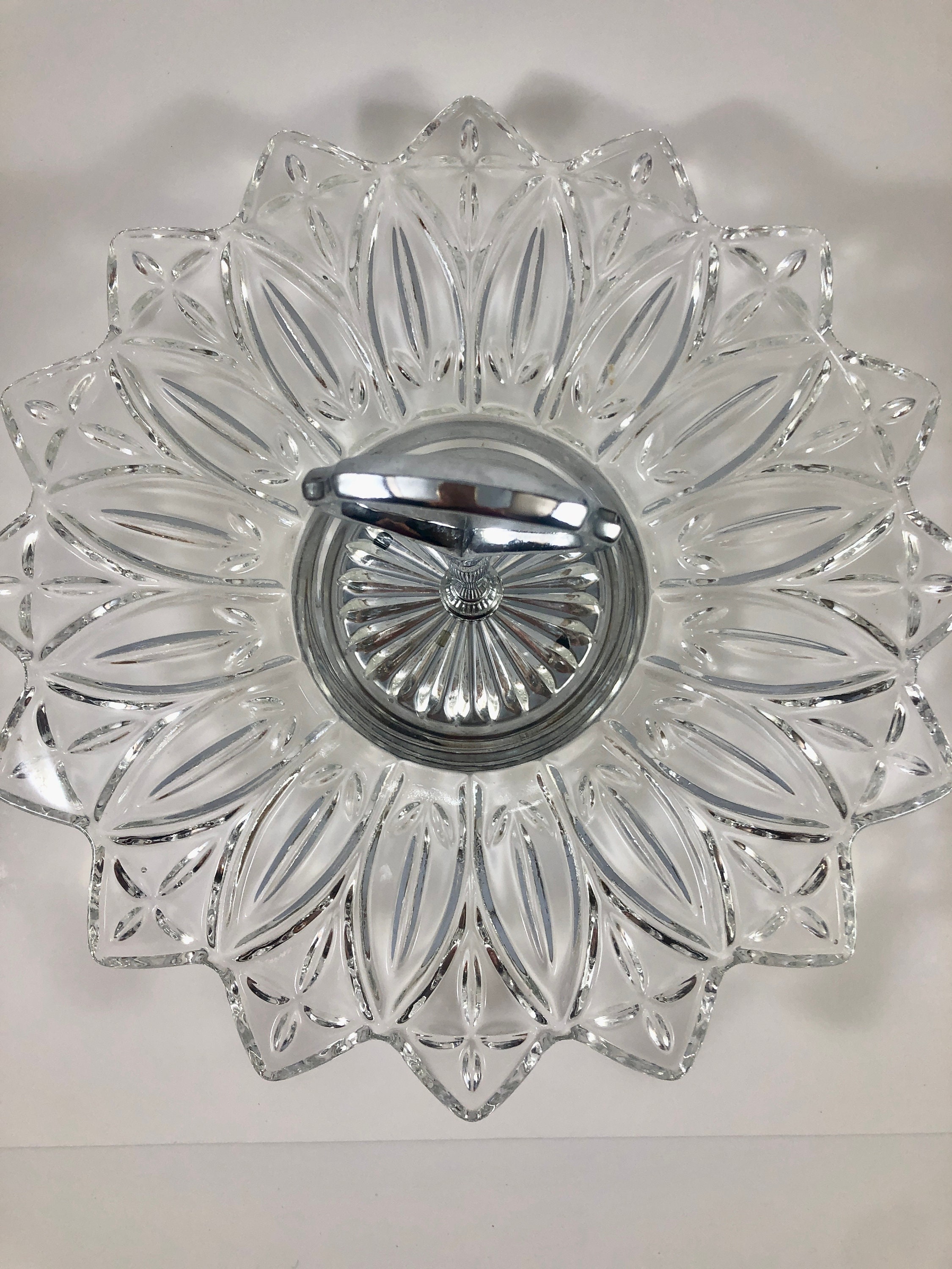 Hellerware Glass Serving Tray With Handle in Chromium - Etsy