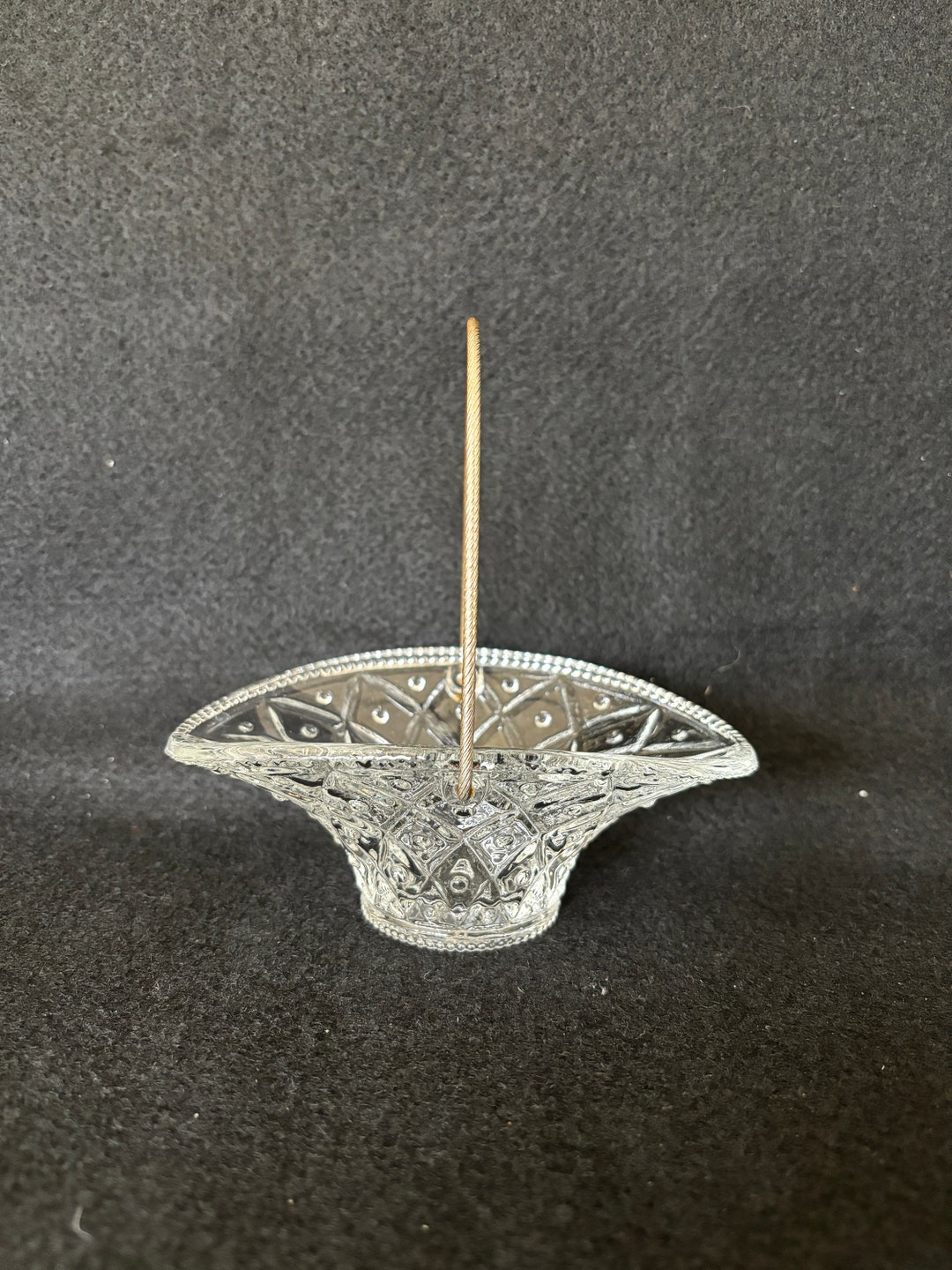 Dots and Diamonds Glass Basket W/metal Handle, Avon - Etsy