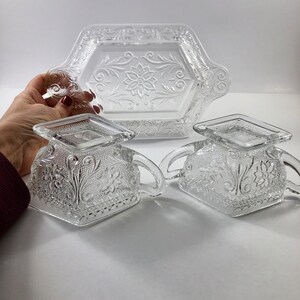 Indiana Glass Tiara Sugar and Creamer Set With Tray Sandwich Glass - Etsy