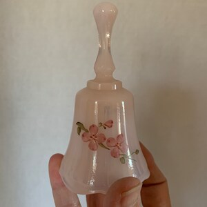 Fenton Hand Painted Opalescent Pink Glass Bell - Etsy