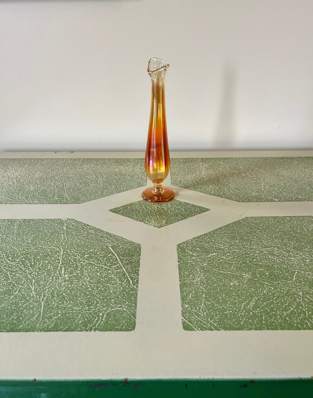 Carnival Glass Swung Vase Pedestal Iridescent Bud Vase - Etsy