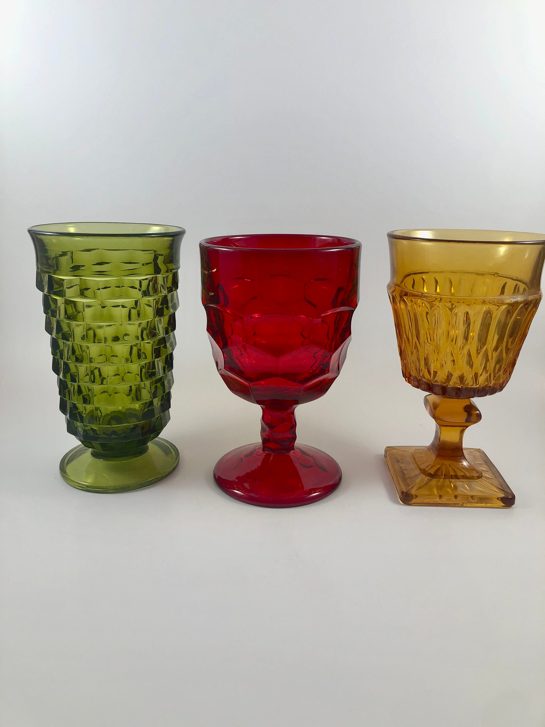 Rainbow Goblet Set of 6 Glasses - Etsy