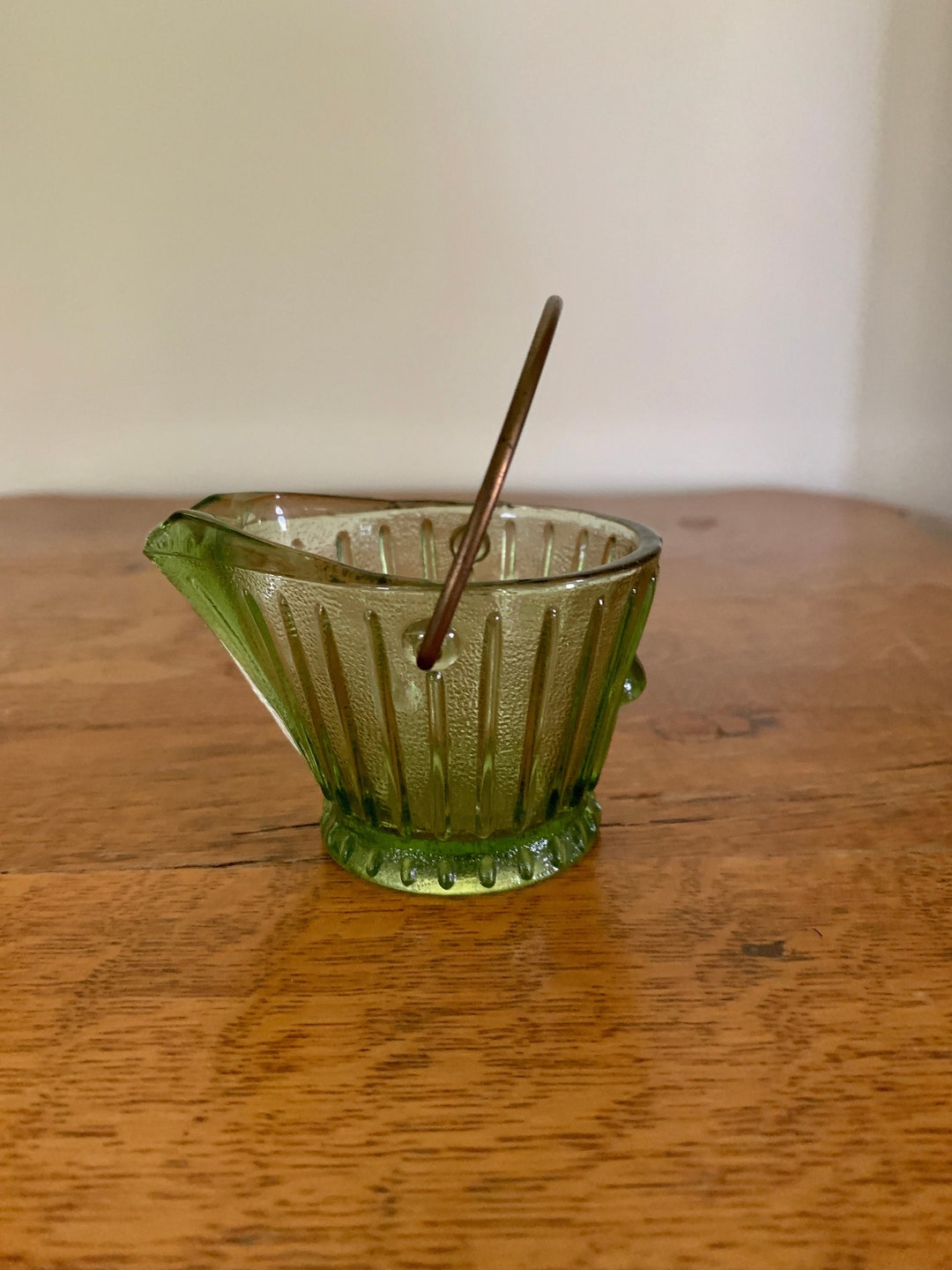 Green Glass Coal Bucket Ashtray - Etsy