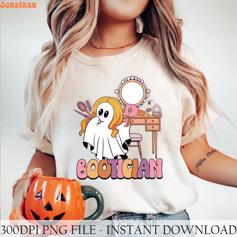 Bootician Spooky Hair Stylist Halloween Png, Boojee Ghost Png, Spooky ...