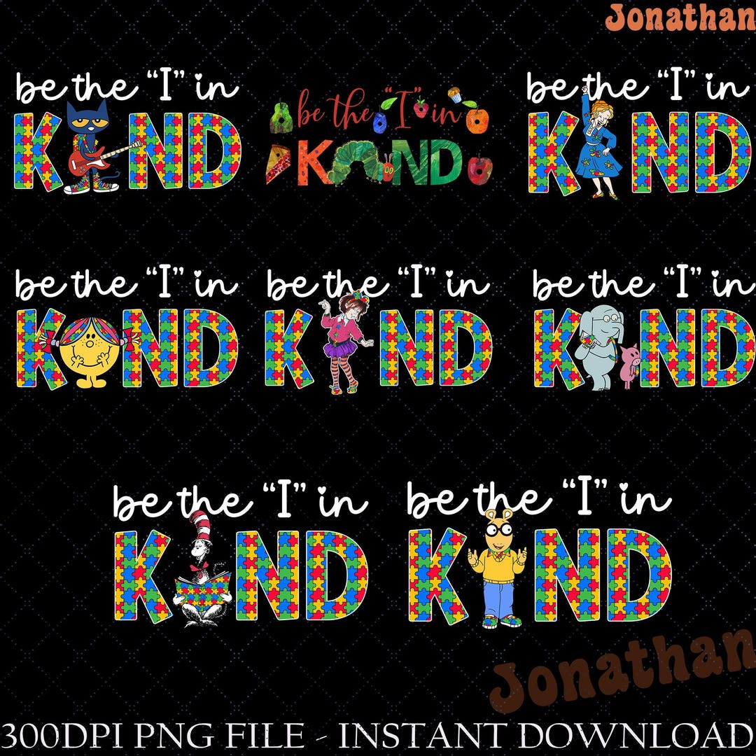 Be the I in Kind Character Bundle Png, Children Book Png, Mental Health ...