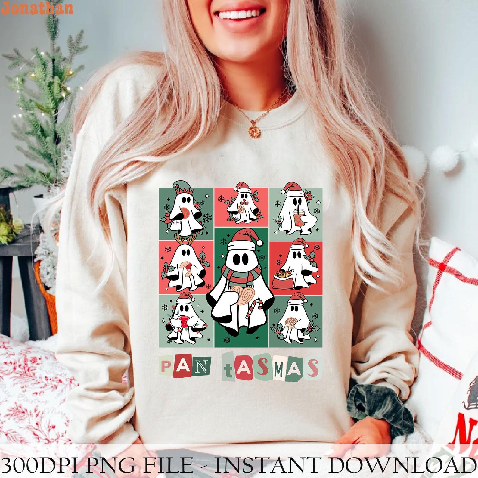 Christmas Mexican Ghost Pantasmas Png, Concha Png, Pan Dulce Christmas ...