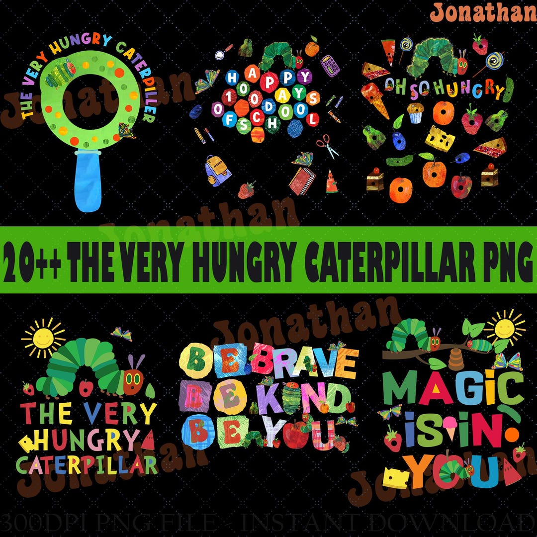 The Very Hungry Caterpillar Bundle Png, Children Book Png, Teacher ...
