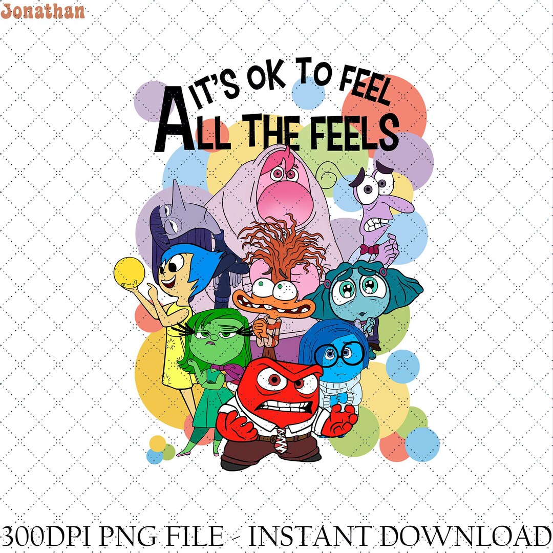 Its Okay to Feel All the Feels Png, Mental Health Matter Png, Cartoon ...