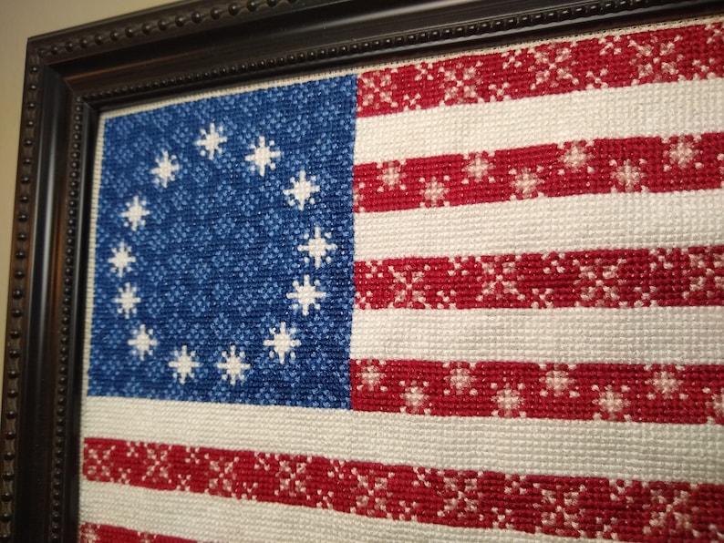 Betsy Ross Flag 8x 10 Patriotic Cross Stitch - Etsy