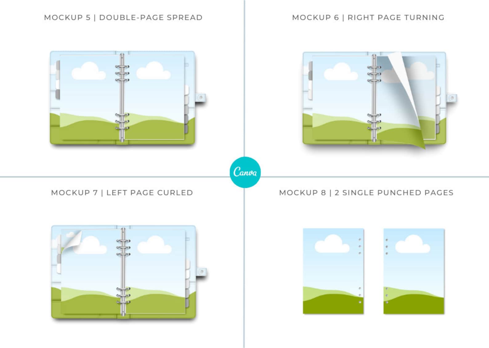 Ring Bound Planner Mockup Canva Template Canva Mockup Canva Planner ...