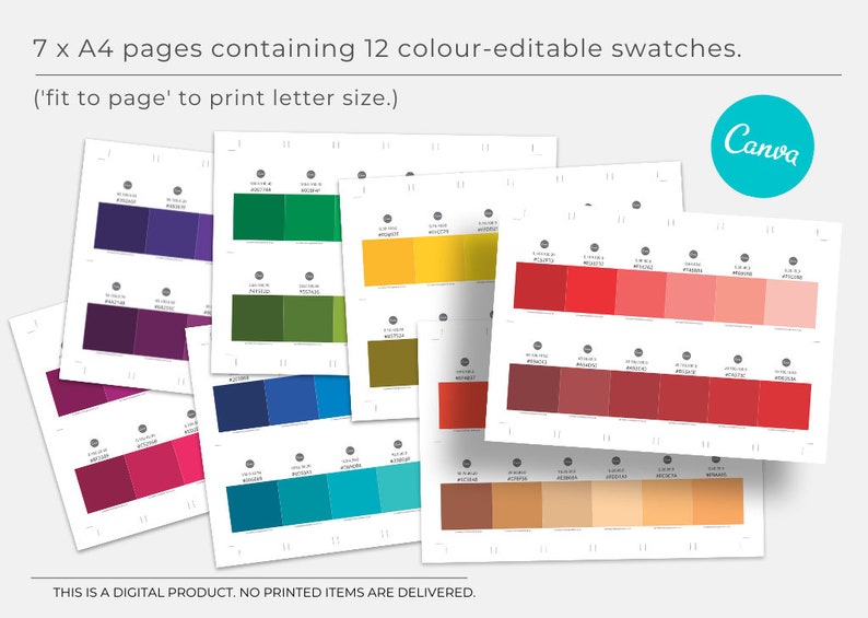 84 Printable Colour Reference Cards Canva Template Printable Colour ...