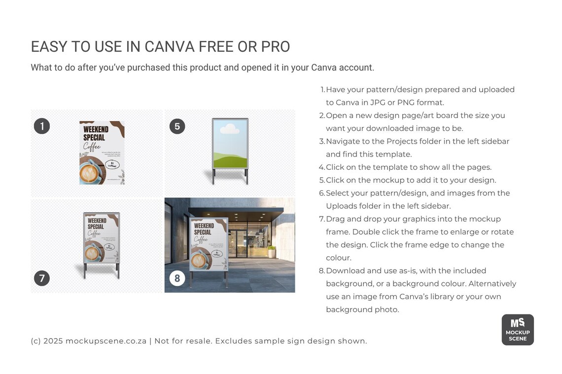 Sandwich Board Canva Smart Mockup for A2 to A4 Poster Display Size for ...