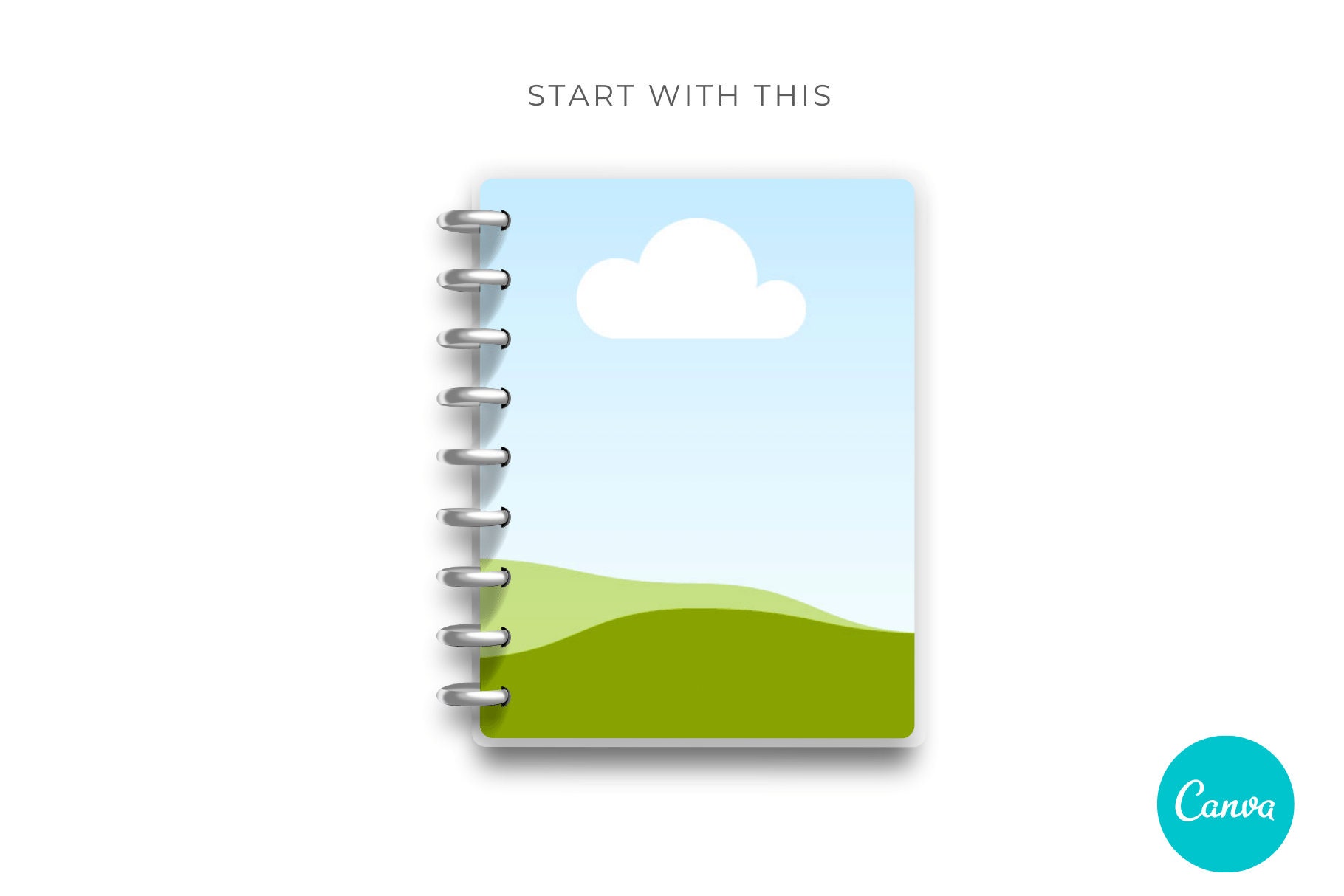 Classic Planner Smart Mockup Canva Template 7x9 Disc Bound Laminated ...