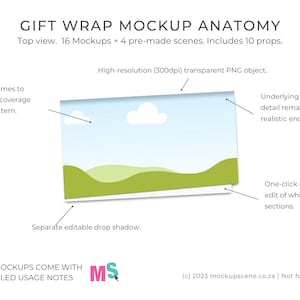 Gift Wrap Mockup for Canva Template Wrapping Paper Seamless Pattern ...