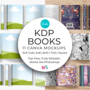 KDP Book Mockups for Canva 6x9 5x8 6.8 8x10 7x10 Square Pages Amazon ...