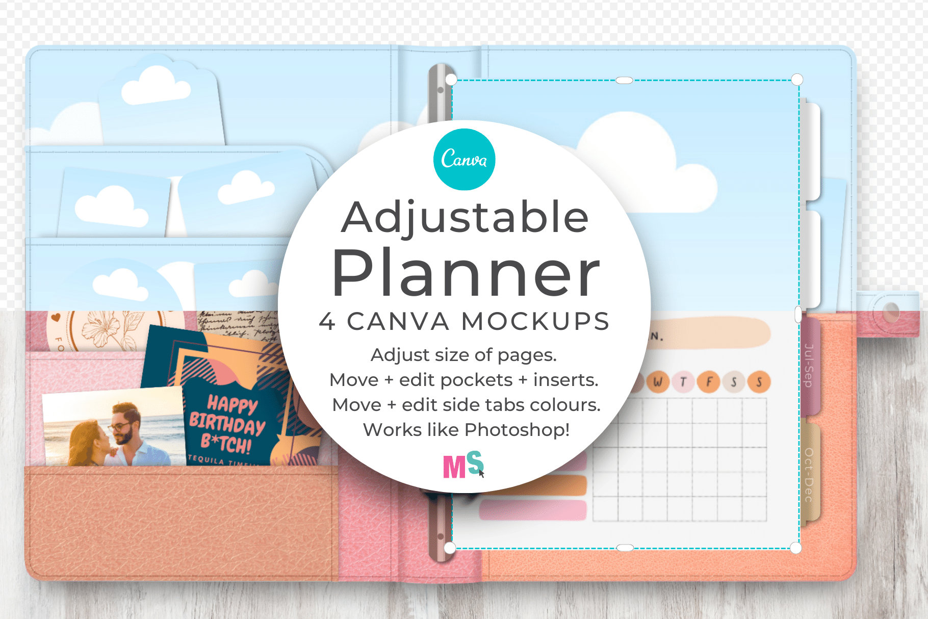 Planner Mockup Canva Template Adjustable Pages for Digital Planners ...