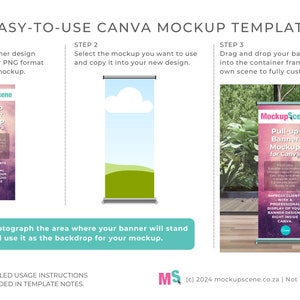 Pull up Banner Mockup for Canva Sampler Template Wide Format Signage ...