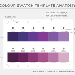 84 Printable Colour Reference Cards Canva Template Printable Colour ...