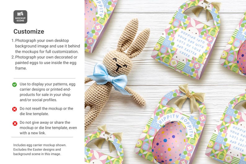 Easter Egg Carrier Canva Mockup With Dieline Front and Back Packaging ...