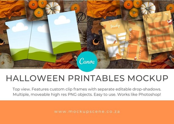 Canva Halloween Mockup for Printables Single Editable Mockup - Etsy