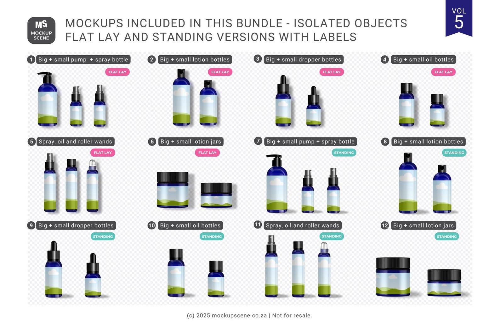 Cobalt Blue Cosmetic Container Mockups for Canva, Display Beauty ...